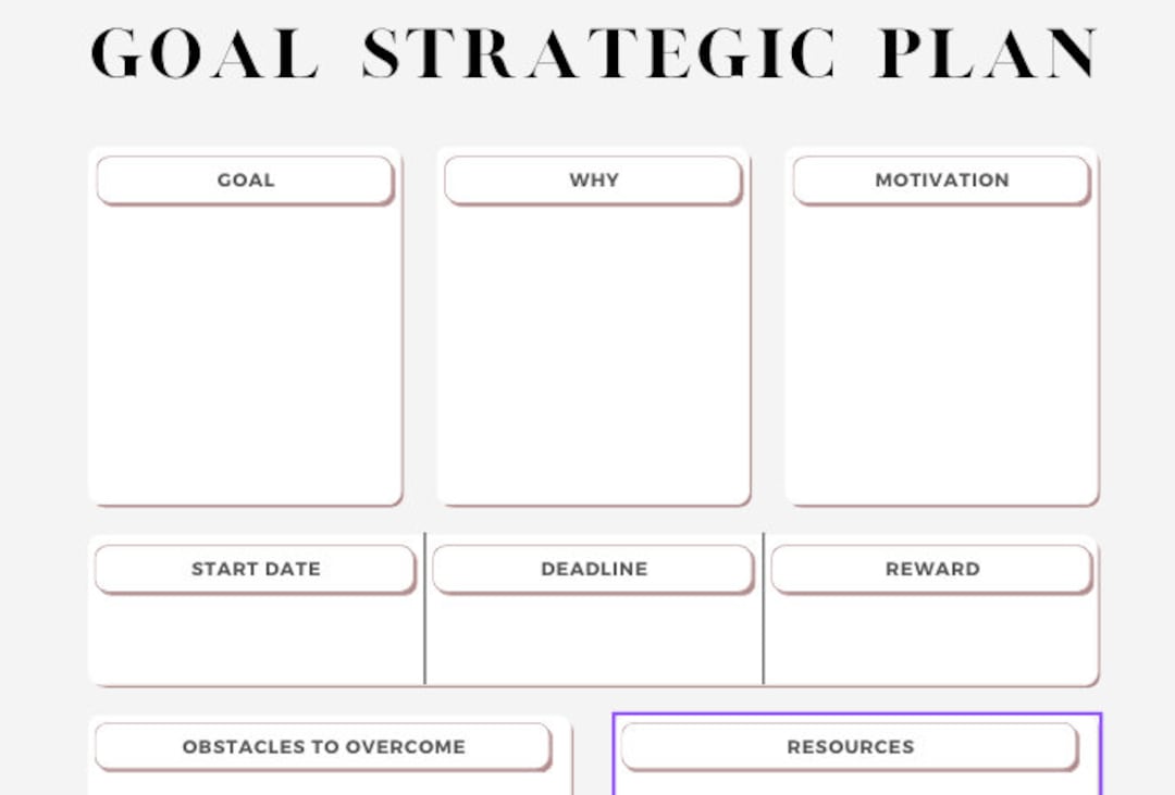 Goal Strategic Plan Printable Worksheet - Etsy