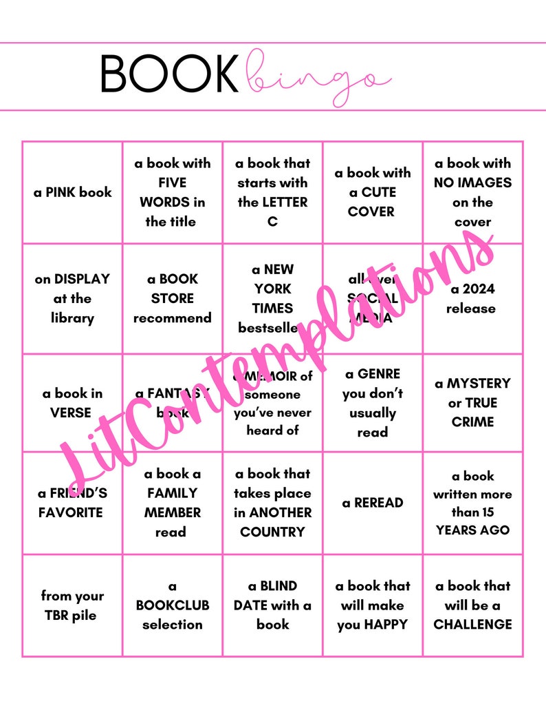 Book Bingo Printable - Etsy