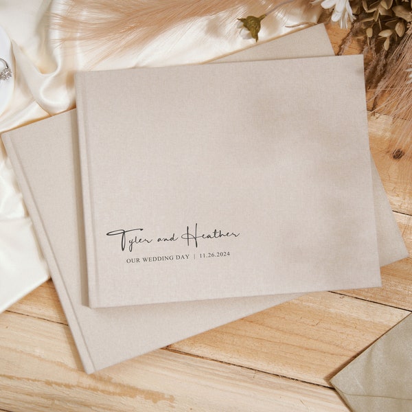 Linen Guest Book - Etsy