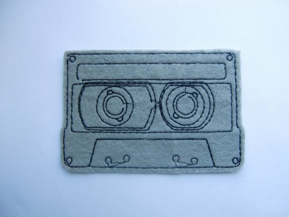 Grey Cassette Iron on Patch Applique Band Patches Cute - Etsy
