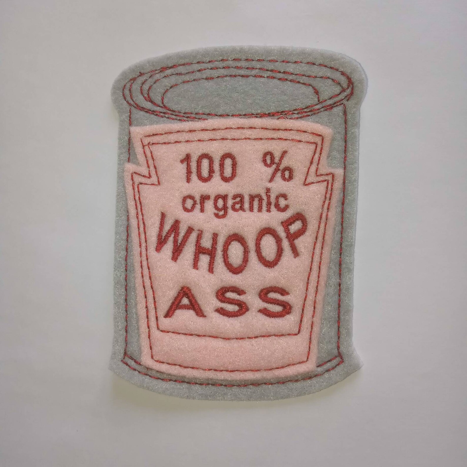 Iron on Patch Can of 100% Organic Whoop Ass Applique in Pink - Etsy