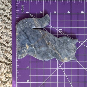Blue Opal Flat Cat Carved Crystal - Etsy