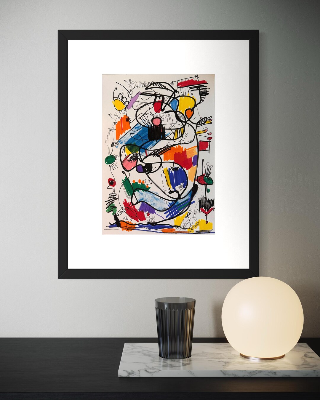 Art Original | Abstract Marker Drawing on Paper, Lively Rhythm | A4 ...