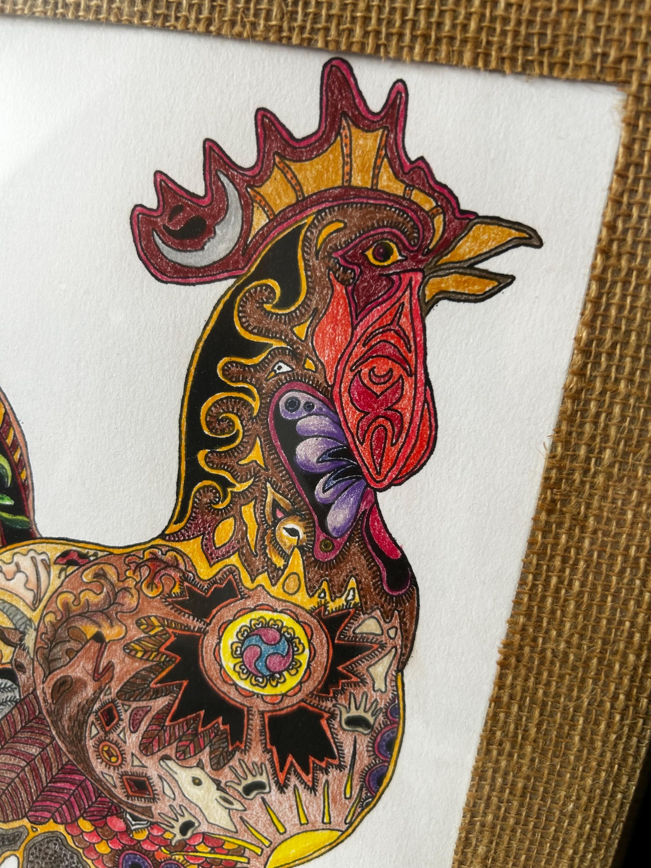 Rooster by Sue Coccia Art Color Book Print Arrives Framed and Ready to ...