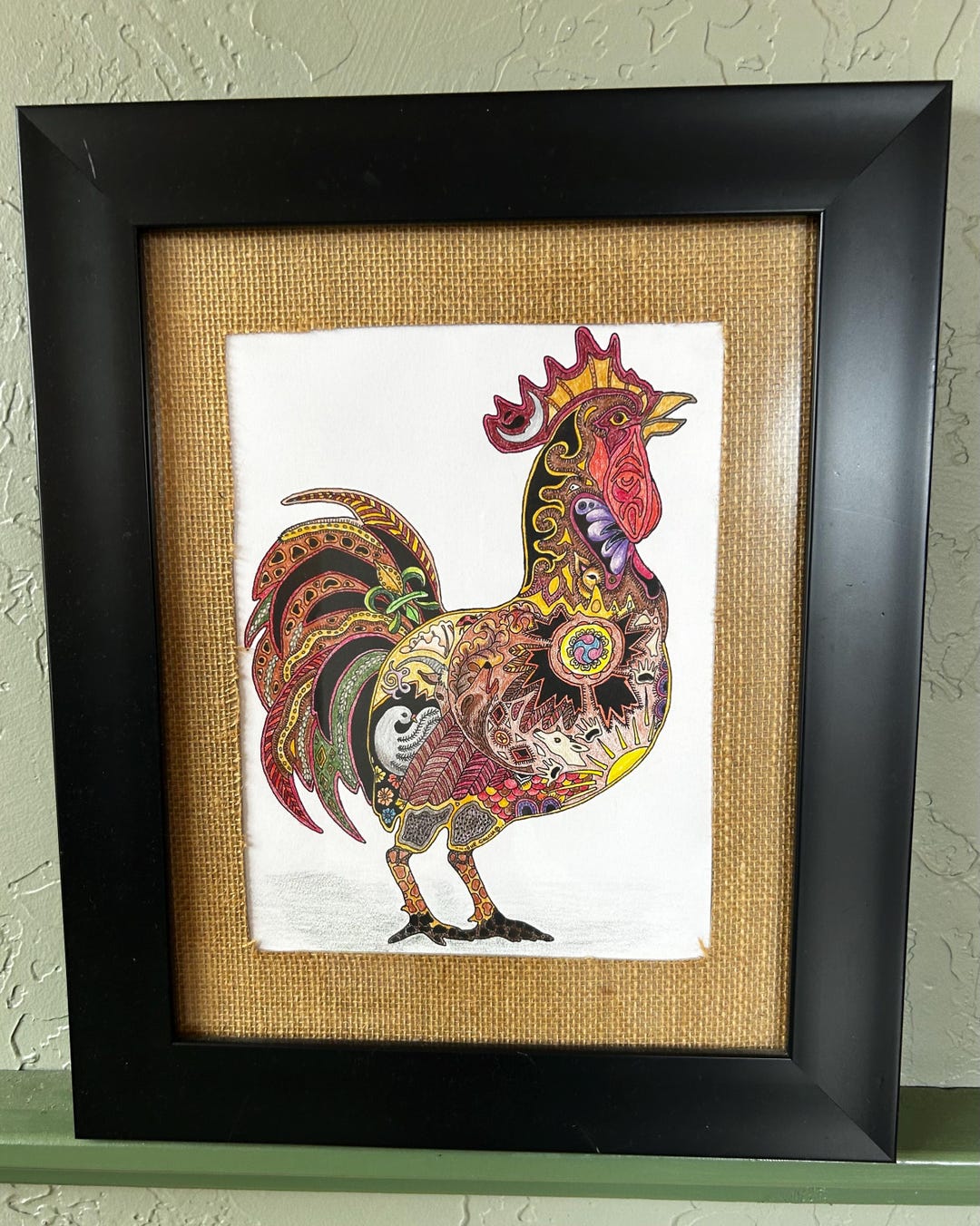 Rooster by Sue Coccia Art Color Book Print Arrives Framed and Ready to ...