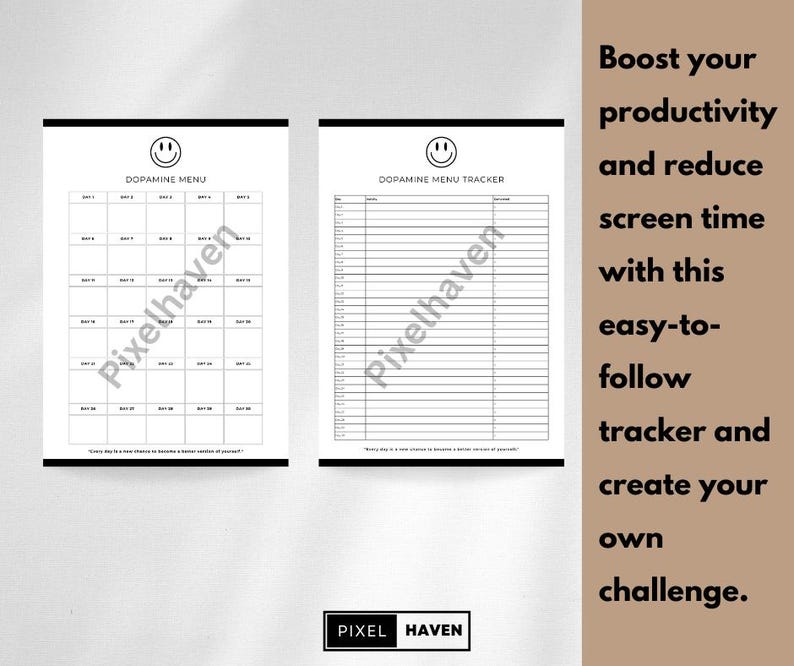 30-day Dopamine Detox Tracker | Printable Screen-free Challenge | Self ...