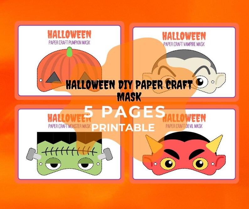 Printable Halloween DIY Paper Craft Mask | Fun Halloween Kids Activity ...