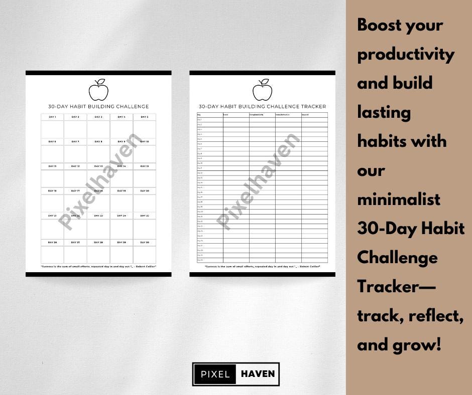 30-day Habit Building Challenge | Printable Habit Tracker | Self ...