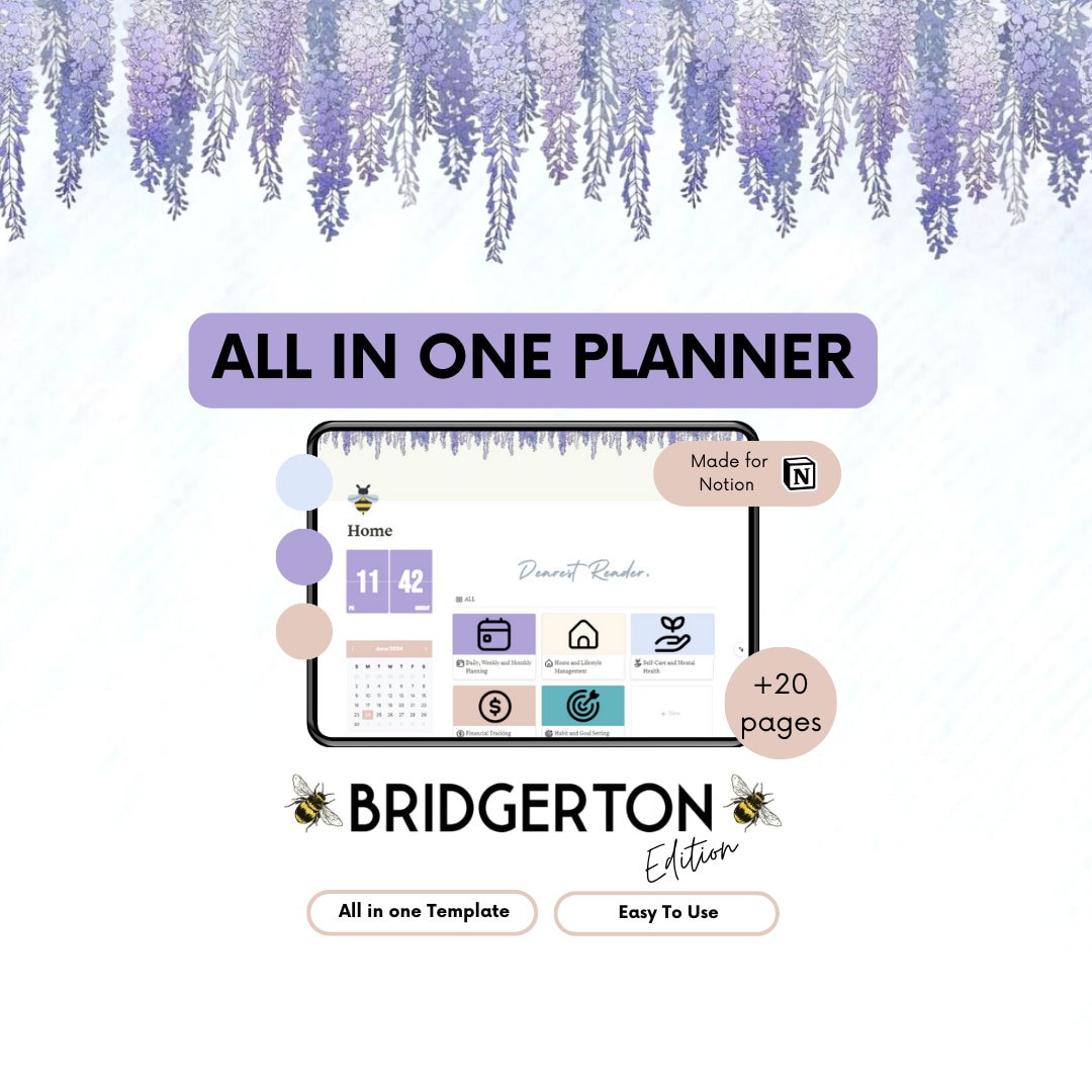 Bridgerton-themed Notion Planner | Elegant Regency Era Digital ...