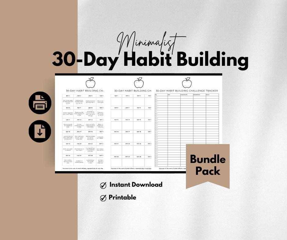 30-day Habit Building Challenge | Printable Habit Tracker | Self ...