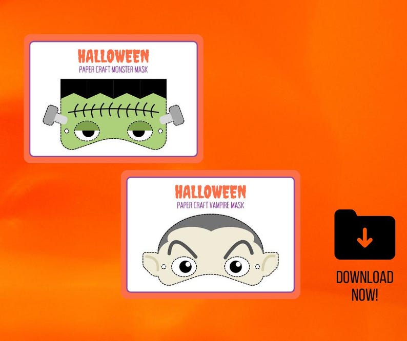 Printable Halloween DIY Paper Craft Mask Fun Halloween Kids Activity ...