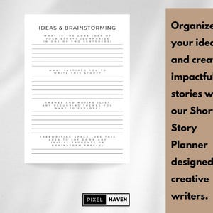 Printable Short Story Planner for Writers | Writing Template | Story ...