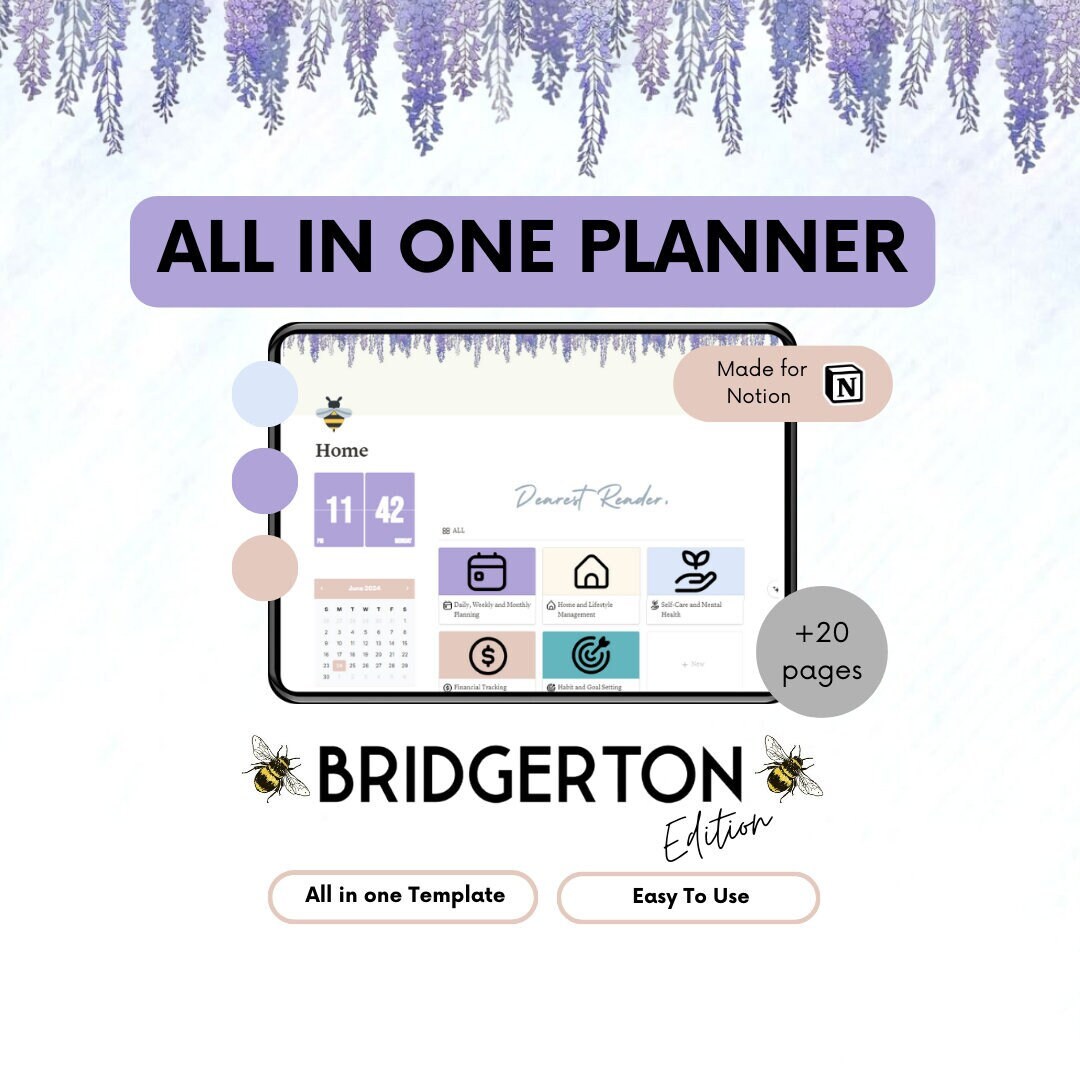 Bridgerton-themed Notion Planner Elegant Regency Era Digital Organizer ...