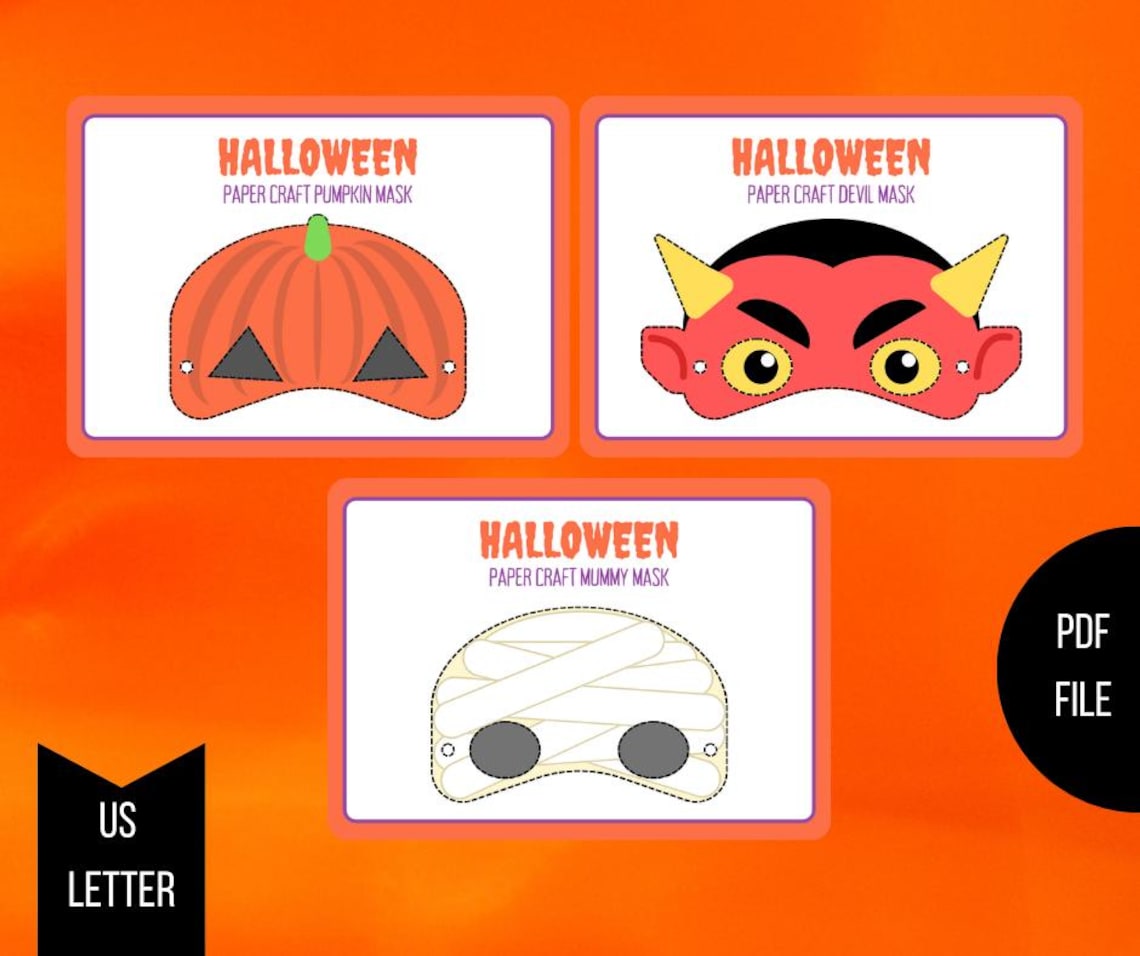 Printable Halloween DIY Paper Craft Mask | Fun Halloween Kids Activity ...