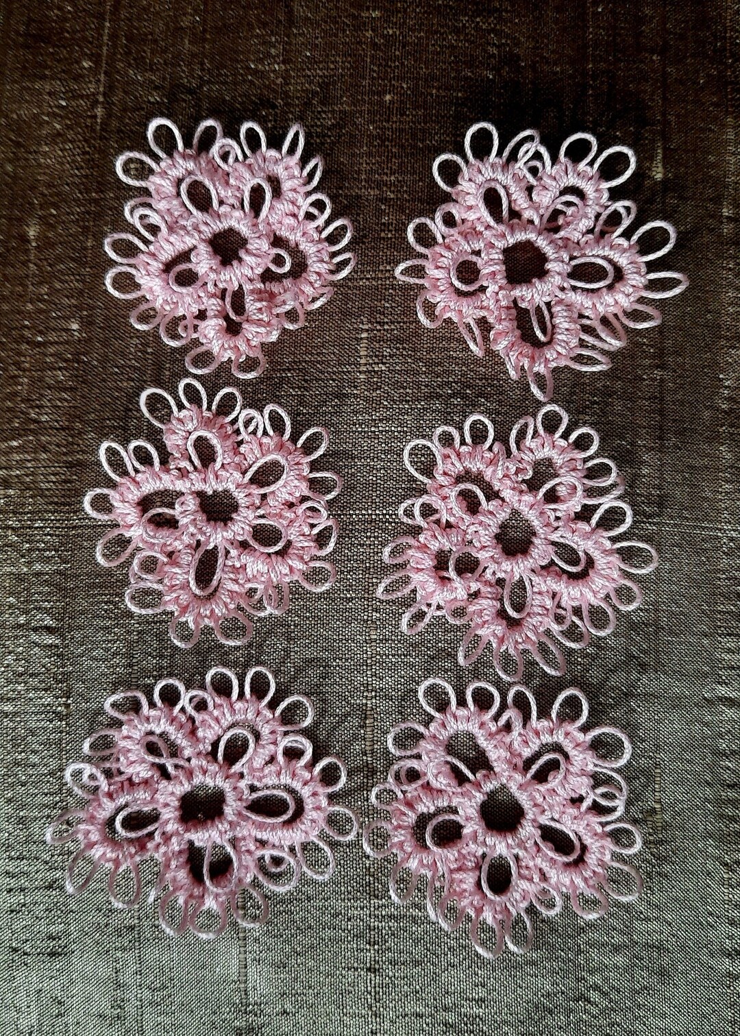 Six Hand Tatted 1-1/2 Lace Flowers for You to Use in Your Journals ...