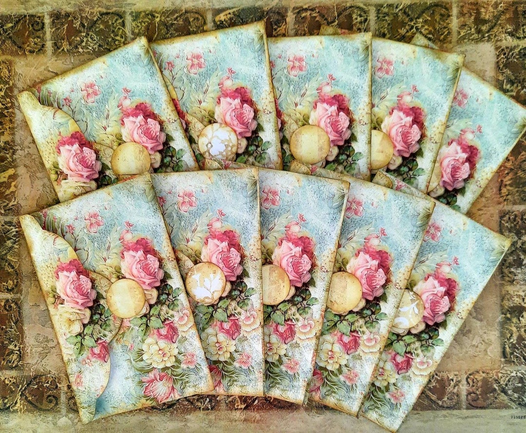 Set of 10 Handmade Shabby Chic Victorian Old World Envelopes. I Line ...
