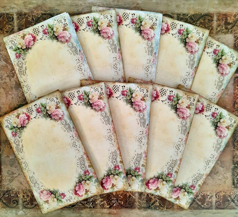 Set of 10 Handmade Shabby Chic Victorian Old World Envelopes | Etsy
