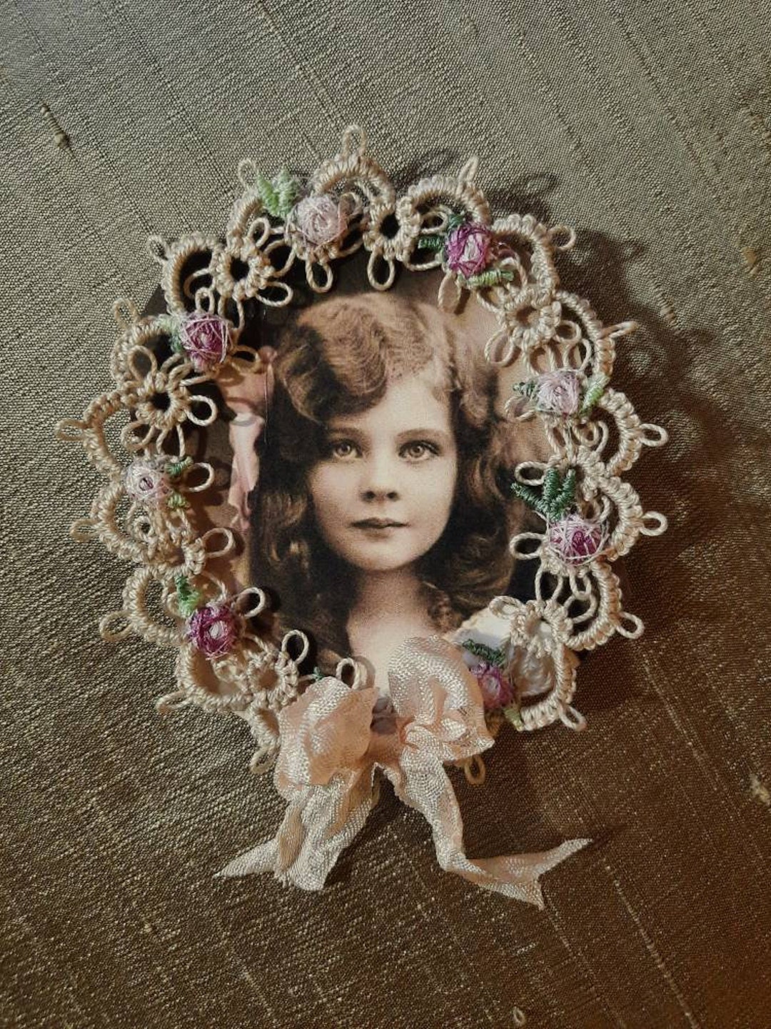 Hand Tatted Lace for Framing Photos, Framing Round or Oval for Journals ...