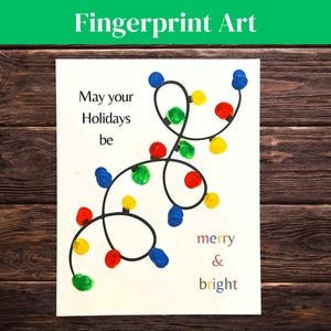 Christmas Finger-print Art for Kids, Thumbprint Craft Activity ...