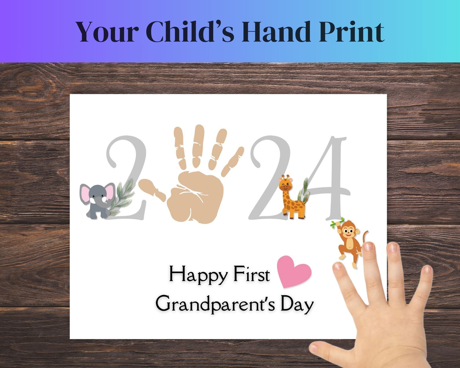 First Grandparent's Day Hand Print Art, Grandparent Day Activity for ...