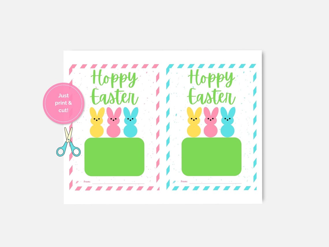 Hoppy Easter Gift Card Holder: Printable Bunny Design (digital Download ...