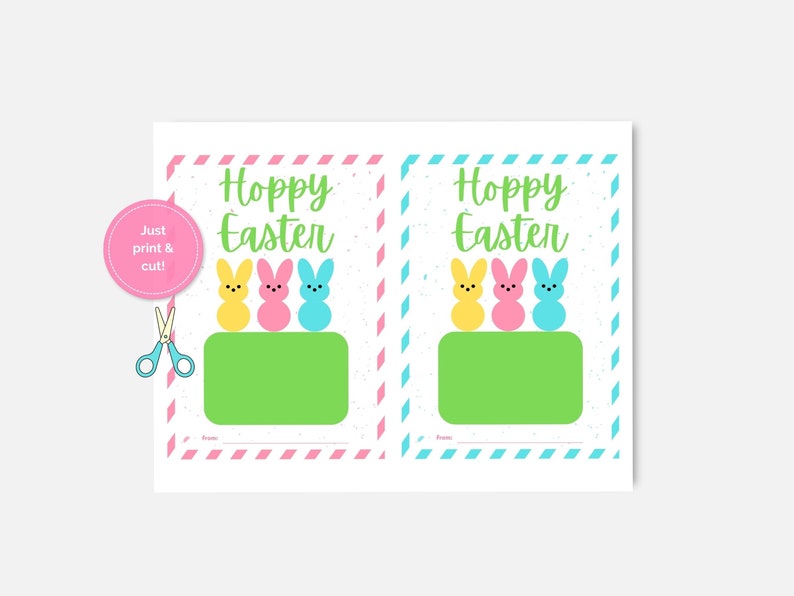 Hoppy Easter Gift Card Holder: Printable Bunny Design (digital Download ...
