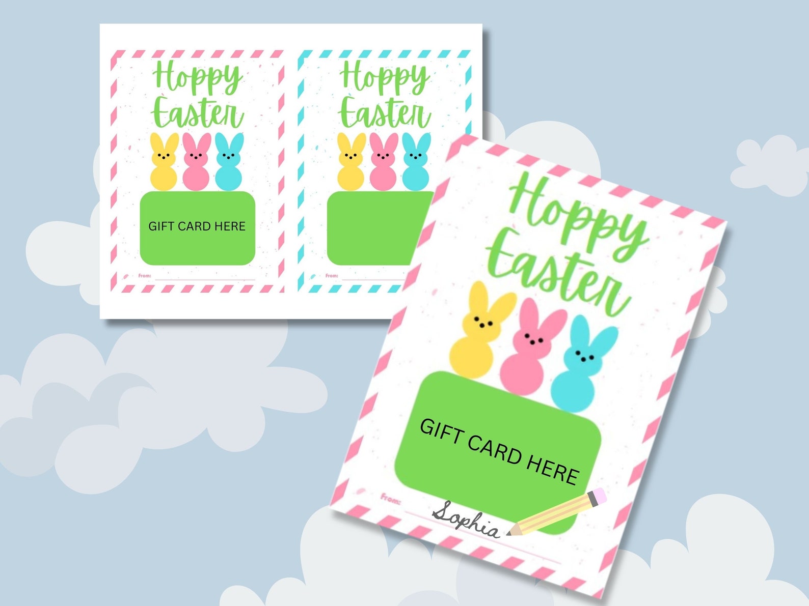 Hoppy Easter Gift Card Holder: Printable Bunny Design (digital Download ...