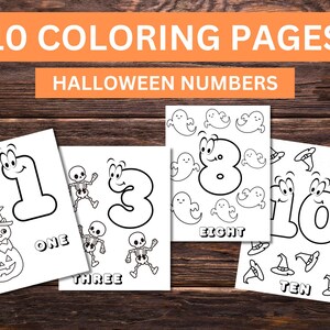 Halloween Printable Number Coloring Pages Worksheet for Kids ...
