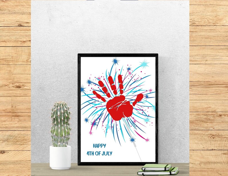 Independence Day Handprint Art, Fourth of July Activity, America ...