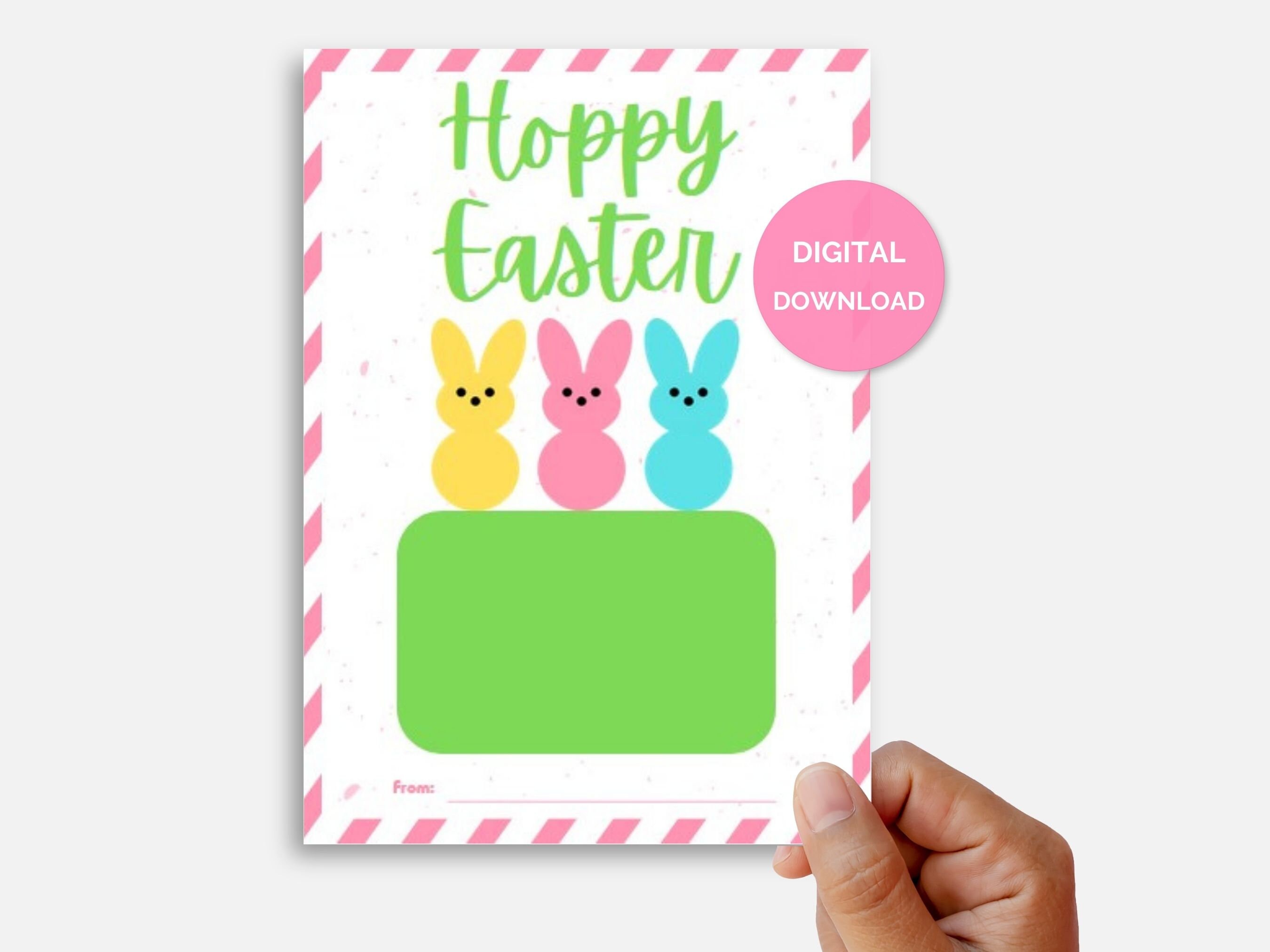Hoppy Easter Gift Card Holder: Printable Bunny Design (digital Download ...