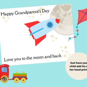 Grandparents Day Hand Print Art, Grandma Craft, Grandpa Activity ...