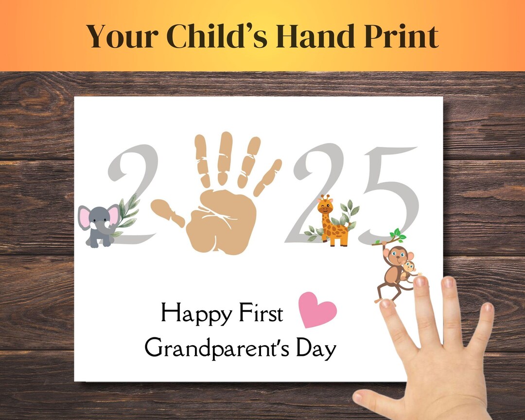First Grandparent's Day Hand Print Art, Grandparent Day Activity for ...