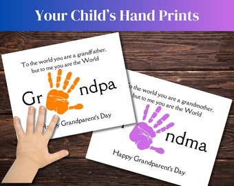 Grandparents Day Hand Print Art, Grandma Craft, Grandpa Activity ...