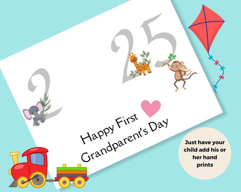 First Grandparent's Day Hand Print Art, Grandparent Day Activity for ...