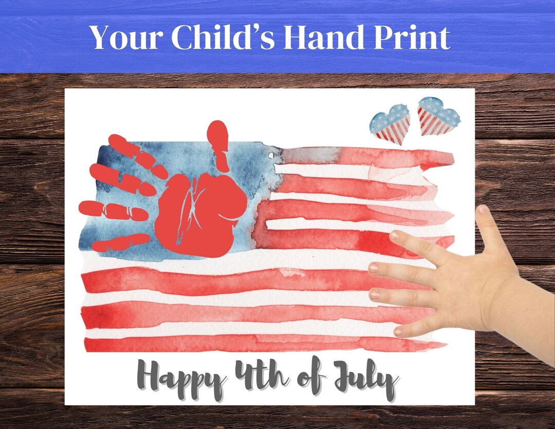 Independence Day Handprint Art, Fourth of July Activity, America Craft ...