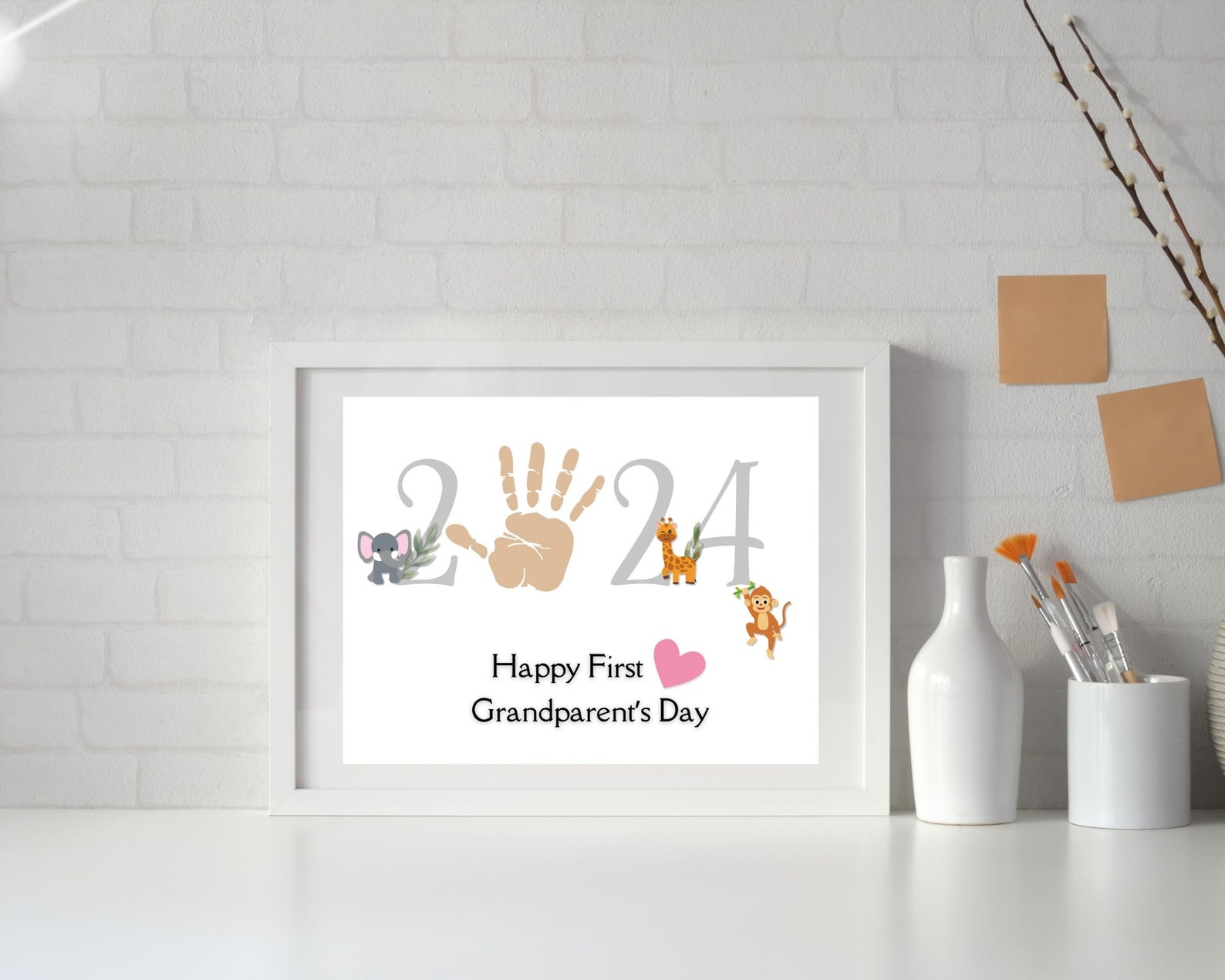First Grandparent's Day Hand Print Art, Grandparent Day Activity for ...