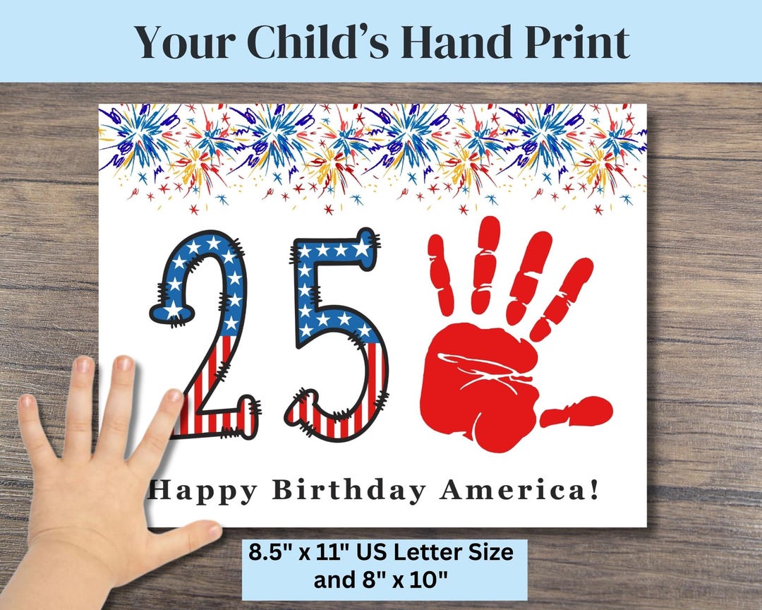 America's 250th Birthday Keepsake, 4th of July Handprint Craft ...
