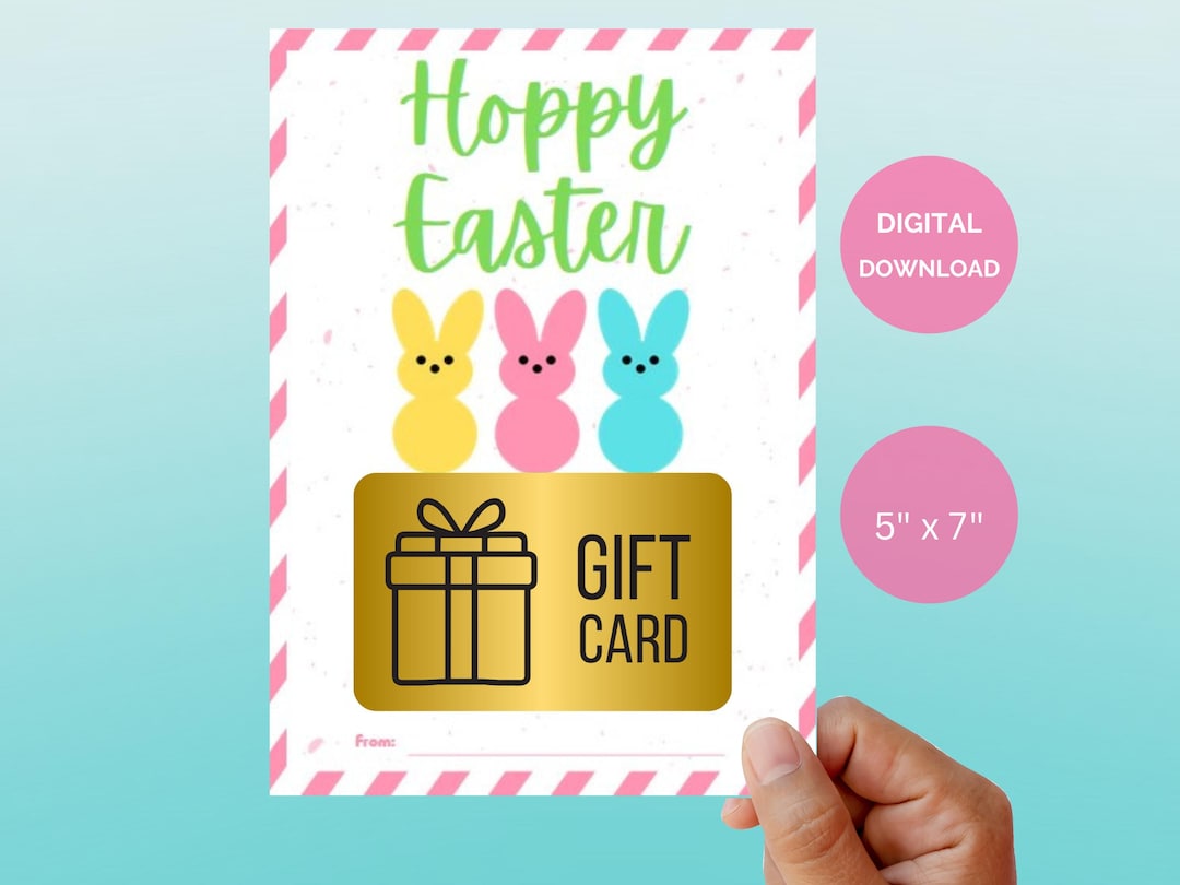 Hoppy Easter Gift Card Holder: Printable Bunny Design (digital Download ...