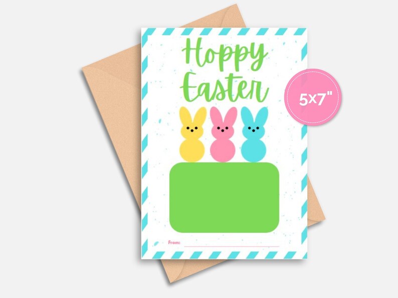 Hoppy Easter Gift Card Holder: Printable Bunny Design (digital Download ...