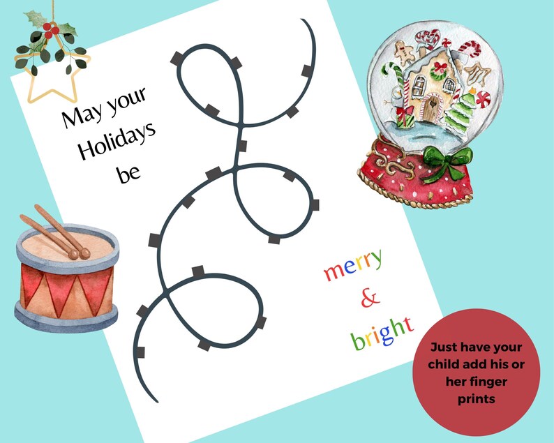 Christmas Finger-print Art for Kids, Thumbprint Craft Activity ...