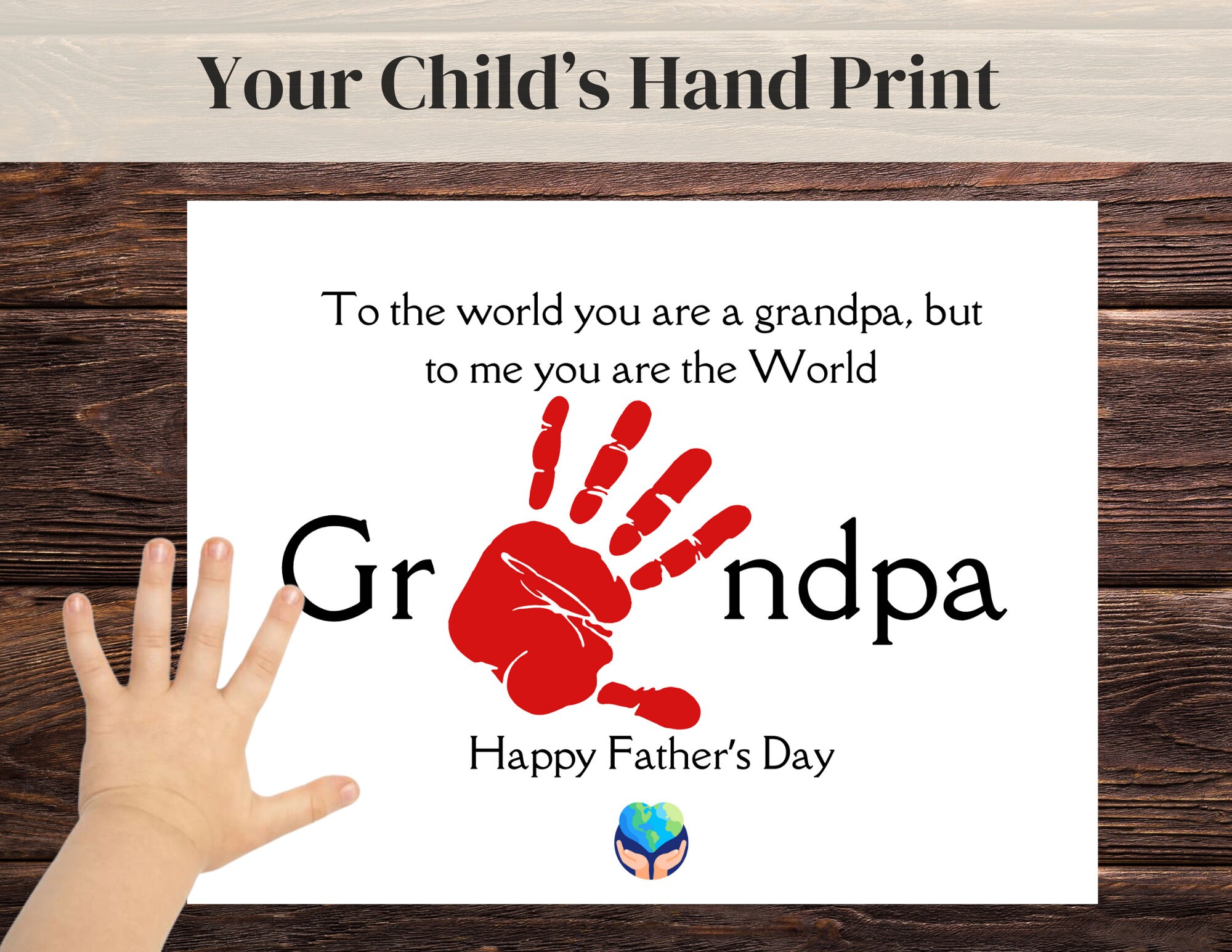 Fathers Day Handprint Art for Grandpa, Fathers Day Activity, Fathers ...