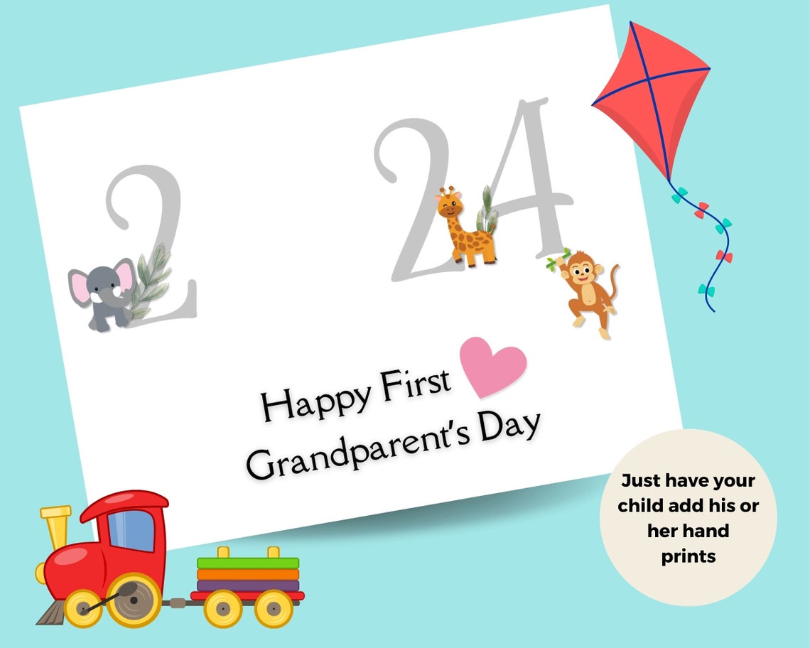 First Grandparent's Day Hand Print Art, Grandparent Day Activity for ...