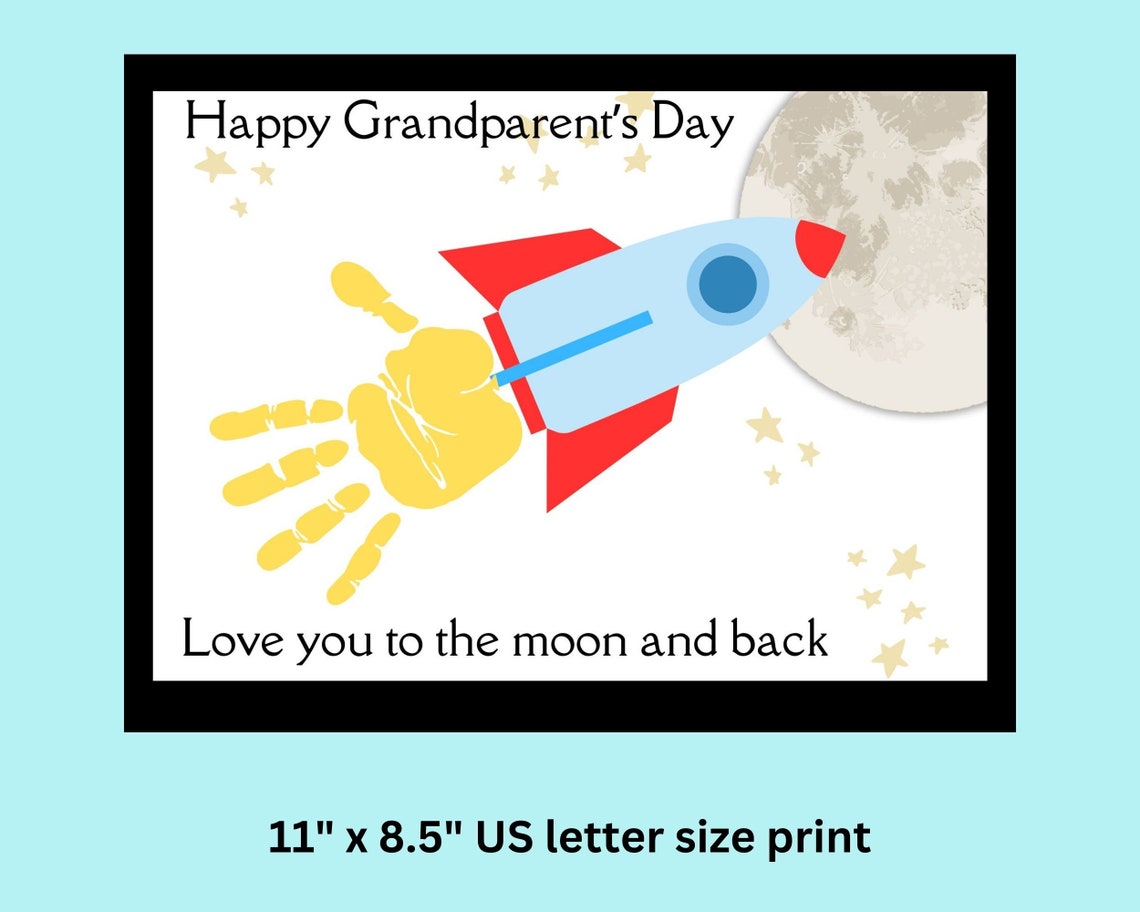 Grandparents Day Hand Print Art, Grandma Craft, Grandpa Activity ...