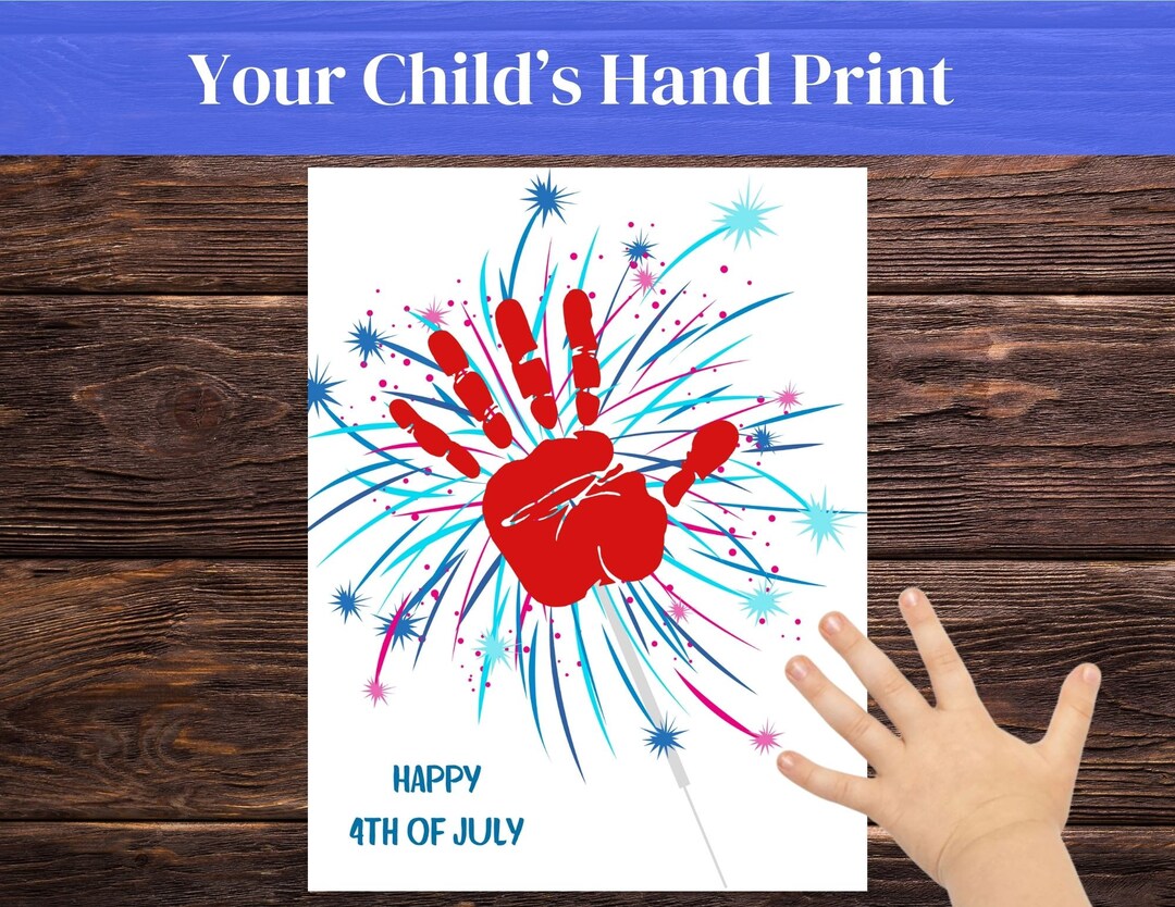 Independence Day Handprint Art, Fourth of July Activity, America ...