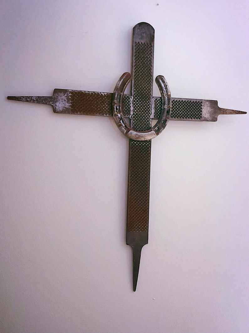 Farrier Rasp Cross - Farrier File Cross - Farrier Rasp Art - Metal Art ...
