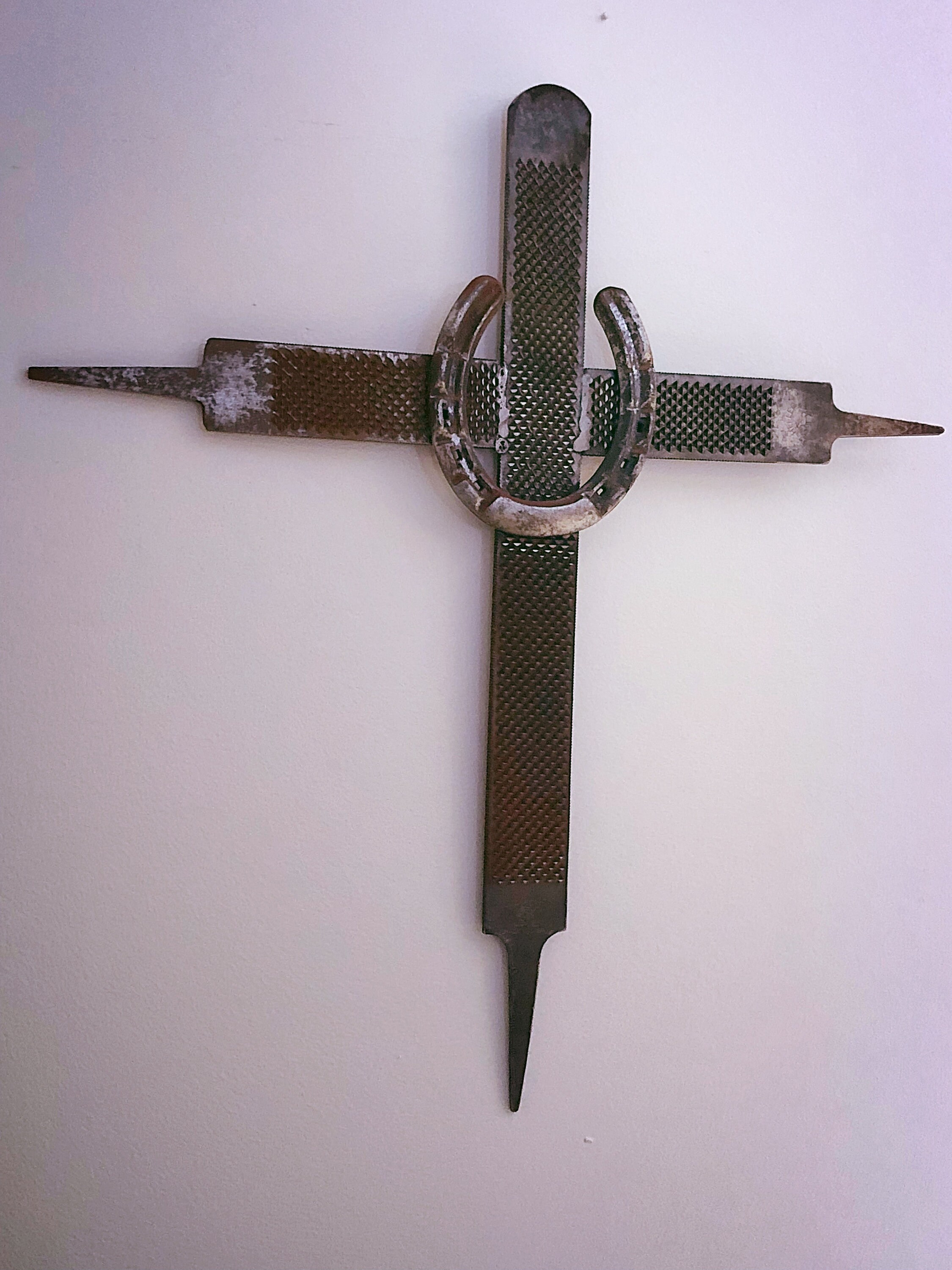 Farrier Rasp Cross - Farrier File Cross - Farrier Rasp Art - Metal Art ...