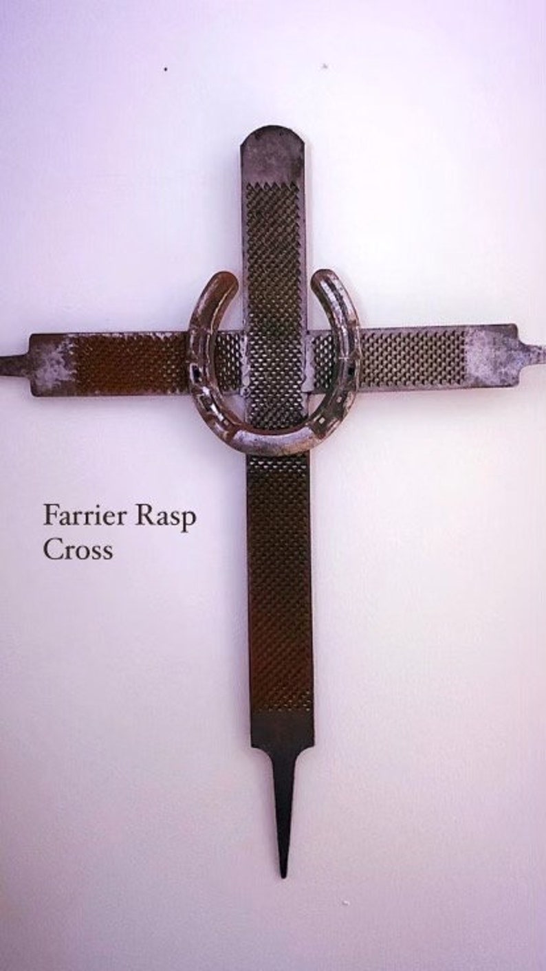 Farrier Rasp Cross - Farrier File Cross - Farrier Rasp Art - Metal Art ...