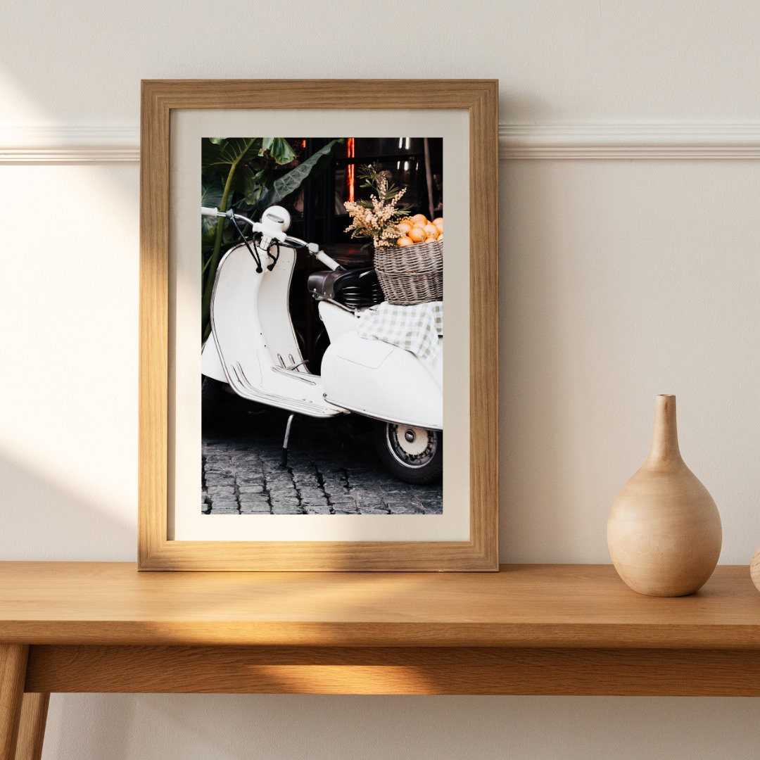 Digital Print of a Vespa in Italy - Vespa Scooter Wall Art, Vintage ...
