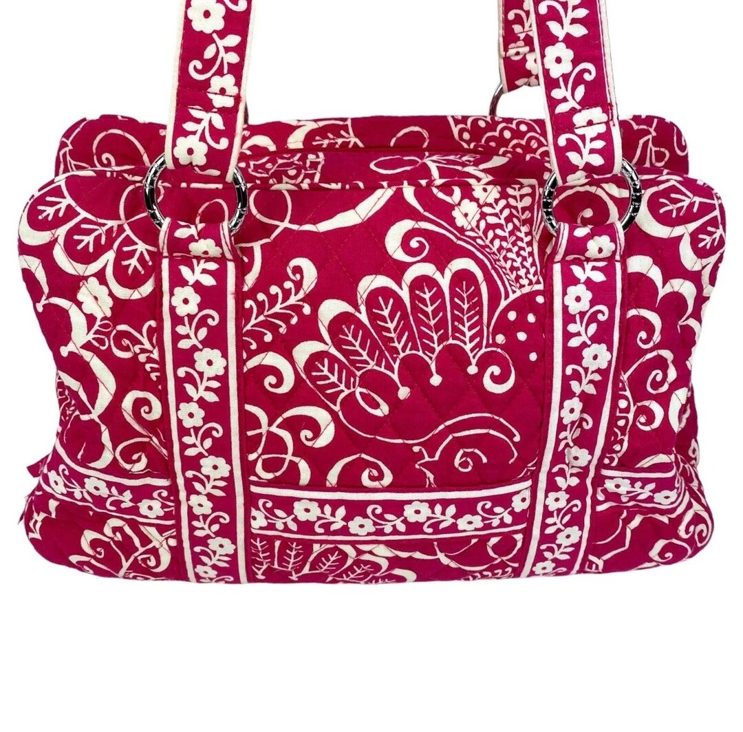 Vera Bradley Twirly Birds Pink Shoulder Handbag 2010 Medium 14 X 5 X 10 ...