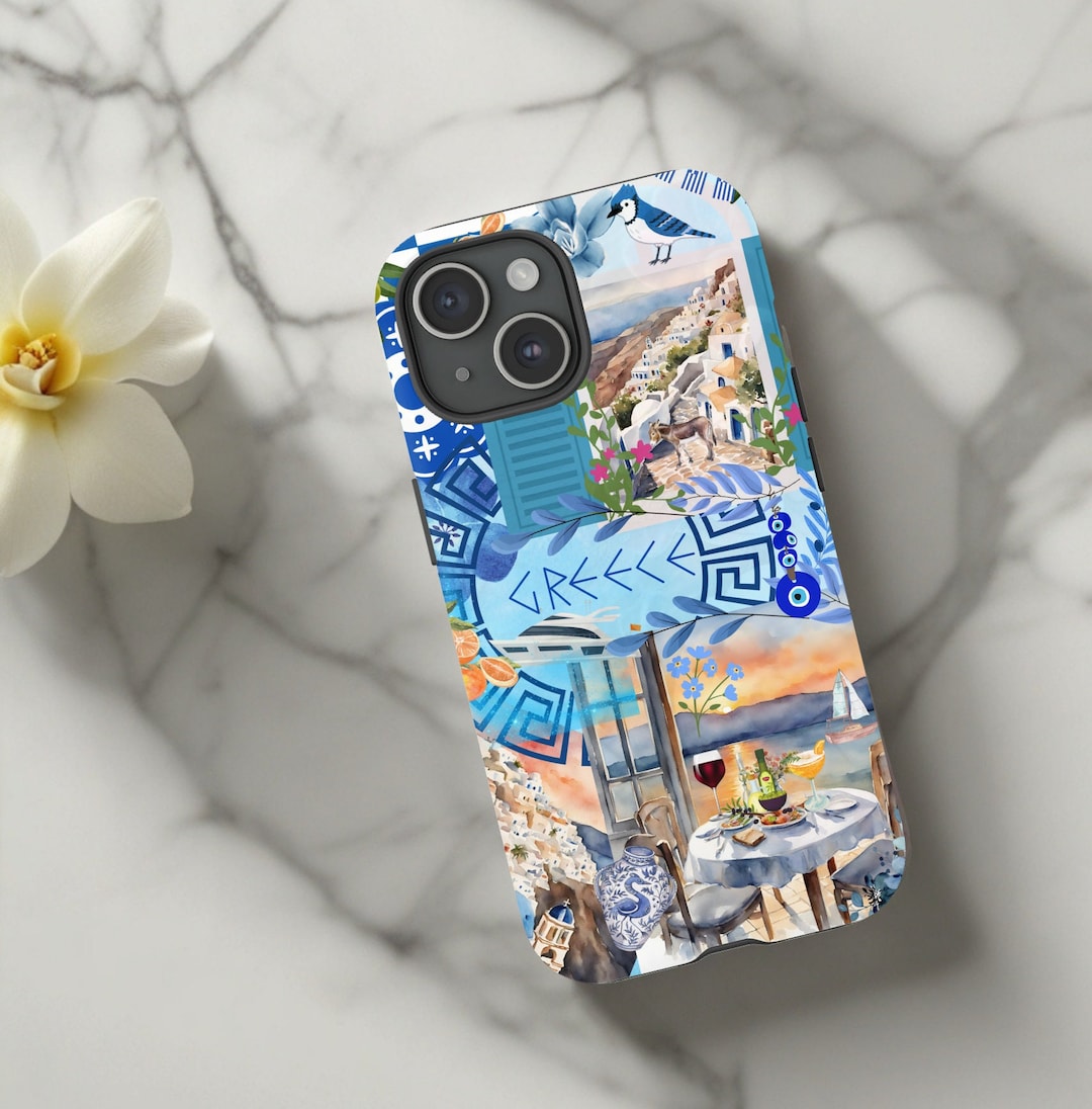 Santorini Collage Phone Case, Greece Summer, Santorini Scrapbook ...